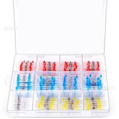 适配跨境资源250PCS防水焊锡环热缩中接管焊锡接线端子连接器组合