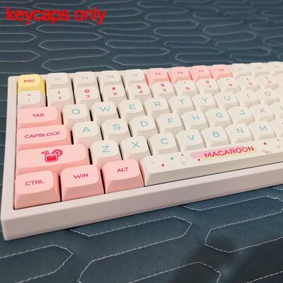 好货Mechanical Keyboard Keycaps Macaron Theme PBT 142 Key Fo