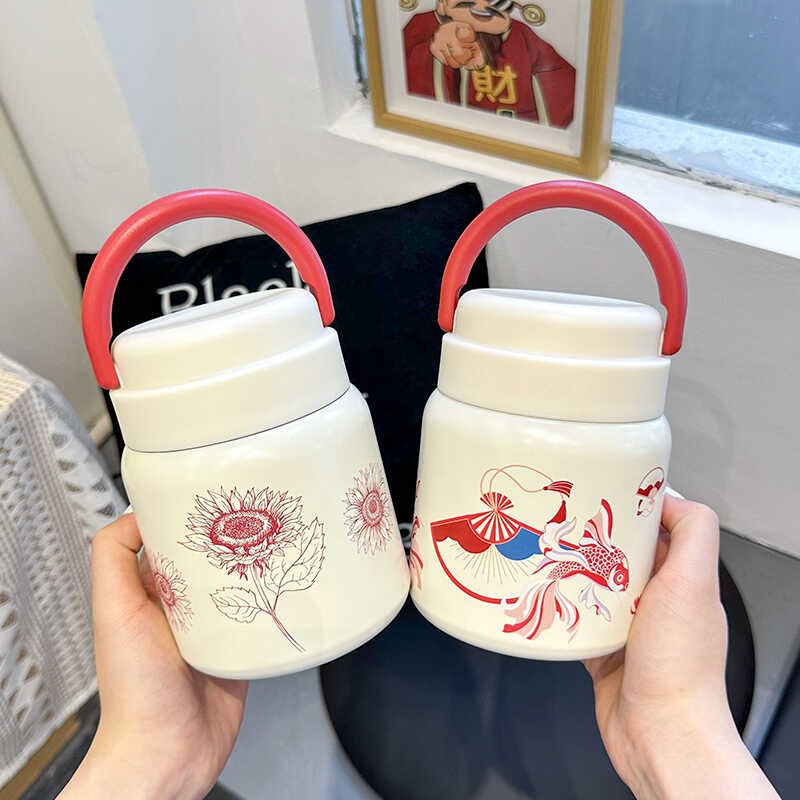316不锈钢宽口焖烧杯创意国风高颜值焖粥N神器上班族带饭保温饭盒