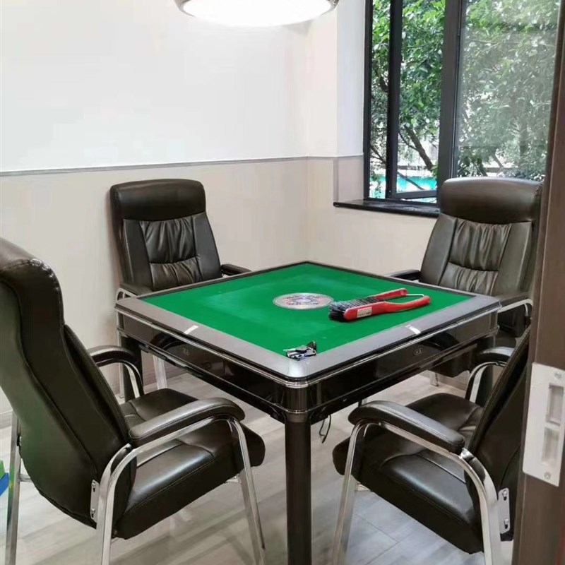 高档皮革麻d将椅子棋牌室桌球室会所全自动麻将机靠背椅子凳子工