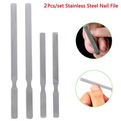 1PC2Pcs Stainless Steel Nail Files Buffering Strong