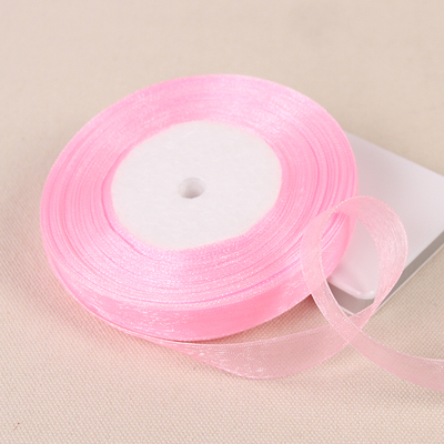 极速15mm 20mm 25mm 40mm 50mm Pink Organza Ribbon 45Meters/Ro