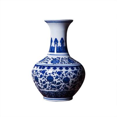 GVO家居饰品花瓶古玩青花瓷博古德架装饰柜酒摆件景镇陶瓷装器