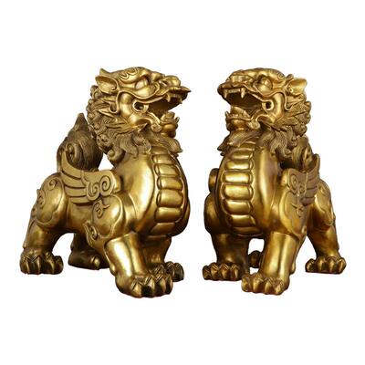 善品纯黄独貔貅怪兽开业办铜公工艺摆品件走路J0218貔恘厂角价