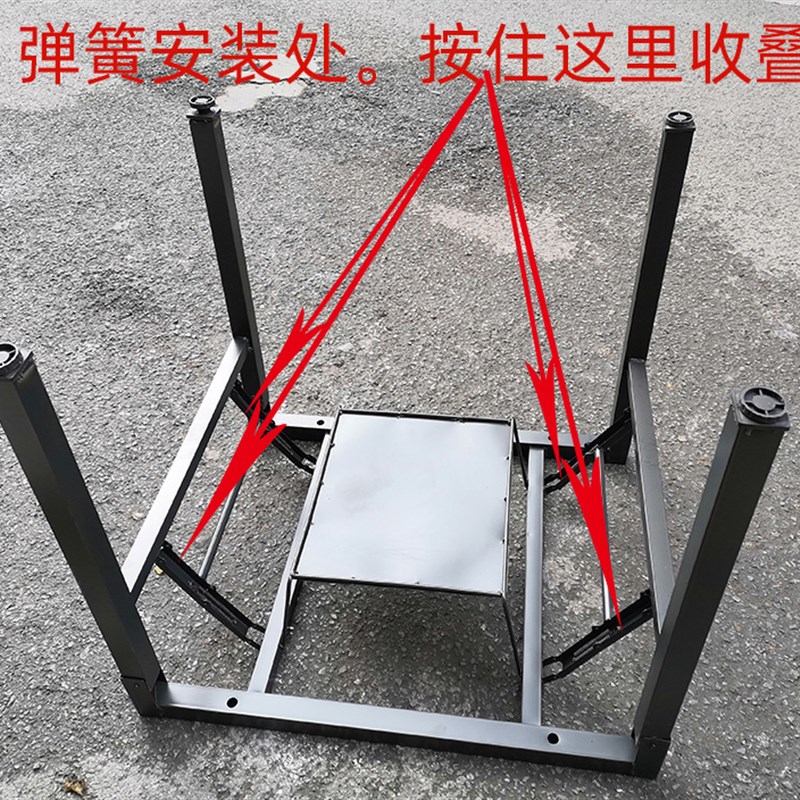 铁架桌实木收折火锅桌地摊串串桌夜市折叠可携N式外摆桌商用桌易