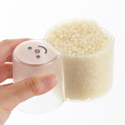 日本进口雪人造型米勺米杯量杯计量杯二合一180ml90ml舀米器
