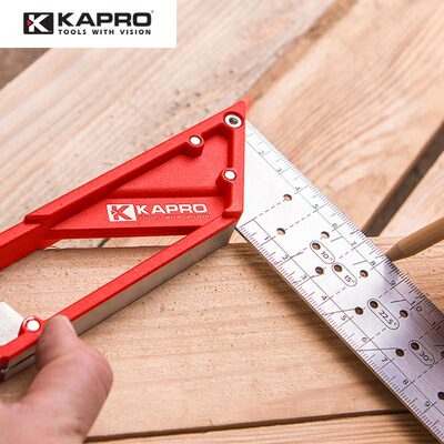 KAPRO不锈钢直角尺90度木工45标注划线角度尺353【40cm】