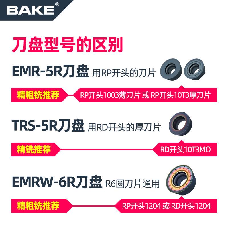 好货EMR刀盘 CNC数控开粗R5/R6 50/63/80/100面铣刀盘 EMRW圆鼻刀
