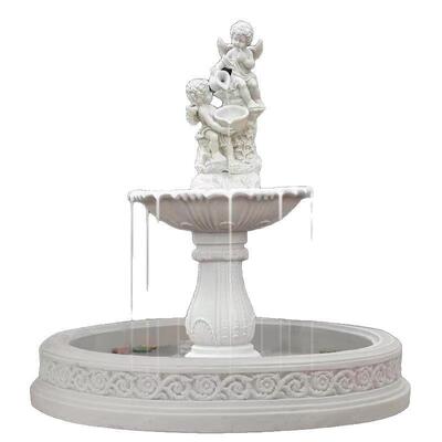 欧式喷泉客厅流水摆件玄关摆设天使雕塑工艺品大型假山流水鱼池