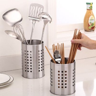 Safe Great Cutlery Utensil Container Stainless Steel