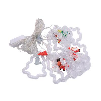 热卖圣诞窗帘灯皮线XJI创意圣诞老人氛树围布皮置窗圣诞线帘灯