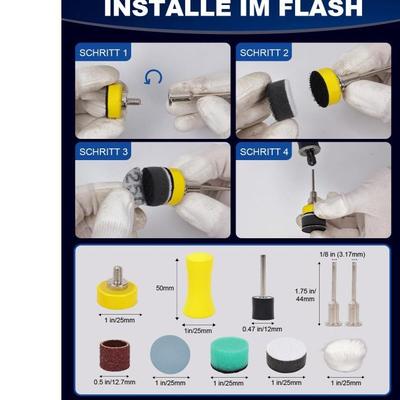 件英寸干湿砂磨盘用于Dremel砂钻头钩环砂纸-粒度旋转