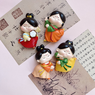 唐小糖冰箱贴磁吸树脂工艺品唐风洛阳西安旅游纪念品唐仕女伴手礼