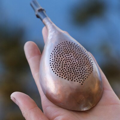 全手工纯铜莲g瓣形茶漏 紫铜烤色复古茶滤红铜茶叶过滤器茶道配件