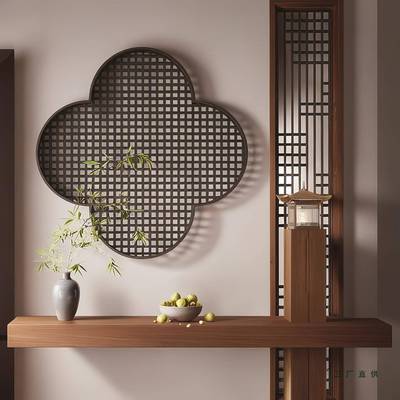 宋小式学梅18273花轩窗实木造花格美珊隔断宋氏中式实木客厅玄关