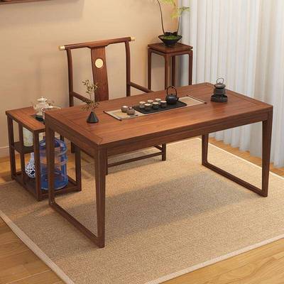 南非胡桃木阳台桌组合中式家用功夫小户型椅泡茶茶82396一体实几