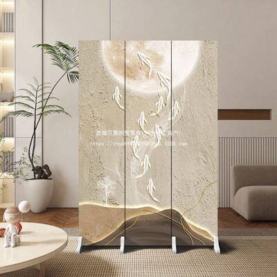 屏风隔厅奶油可叠约移动入户玄关简客正对70941门口风遮挡屏风折