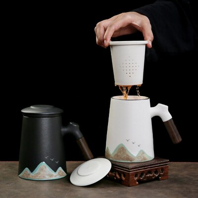 水杯泡茶办公杯茶水分离个人专用带盖茶叶罐M送男长辈中秋礼品茶