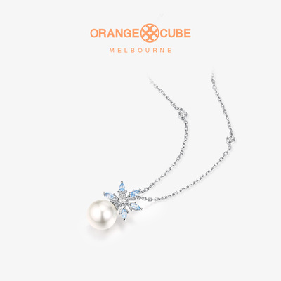 Orange Cube幸运雪花项链925银锁骨链轻奢品牌颈链节日礼物百搭款