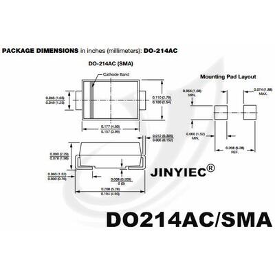SMAJ110A/SMAJ110CA单向/双向 贴片TVS瞬态抑制二极管SMA DO214AC