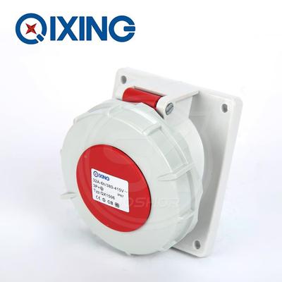 4孔32A防水插座插头QX1506 3P+E电源插座箱面板工业插座380V IP67