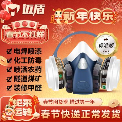 迈盾602P防毒面具喷漆专用过滤式KN95面罩防护粉尘电焊农药化工军