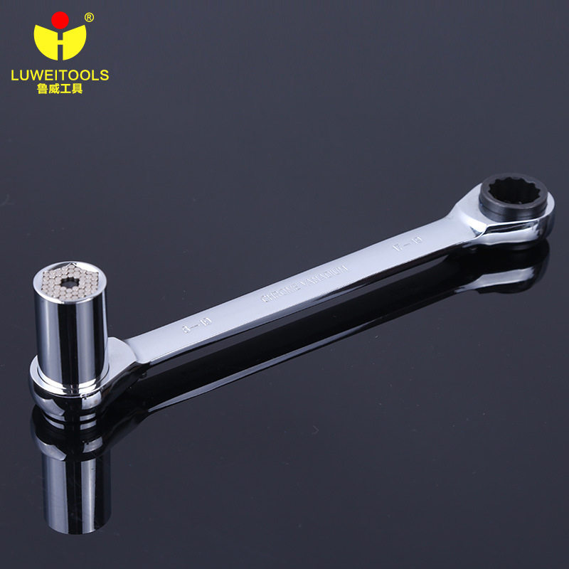 好货工业级两用手动 用 扳手万 梅花多功能 套筒棘轮扳手8-19家用