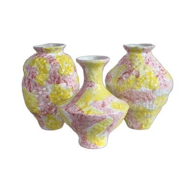 欧KNT式幻彩手粉绘色口小陶瓷花瓶级轻高奢设计小众客厅摆件样板