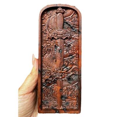 令牌雷精雕焦枣雷焦枣木木令牌双面浮雕牌龙剑令牌五雷令号令道摆