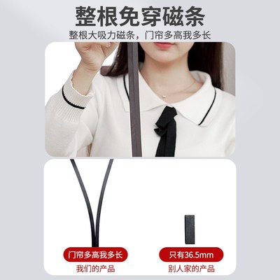 全磁条夏季免打孔防冷o气空调挡风帘透明自吸厨房遮油烟门帘隔断