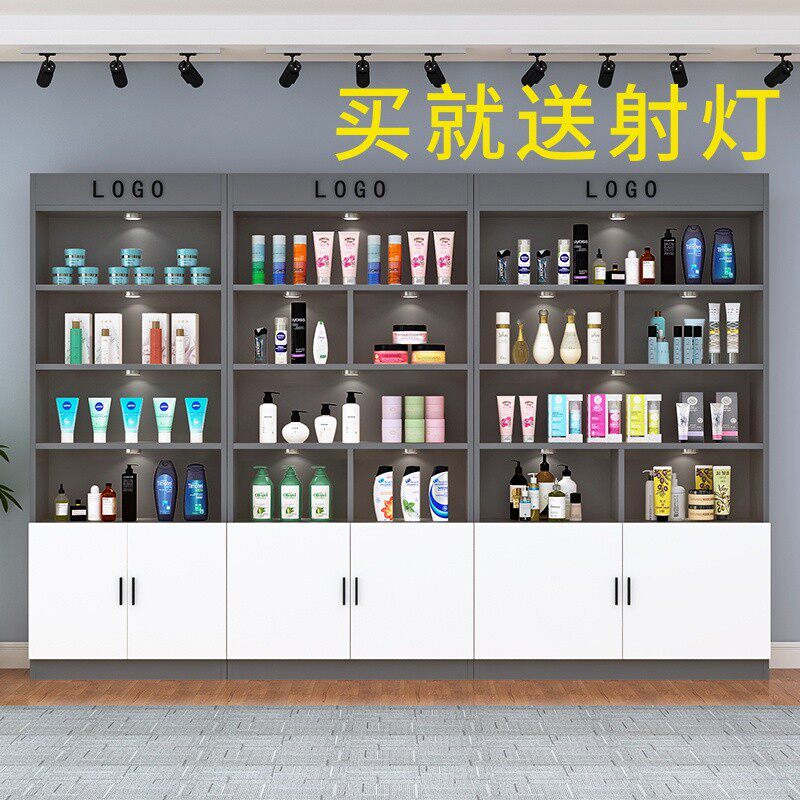 化妆品展示柜美容美甲展柜理发店产品陈列置物架R母婴超市展示货