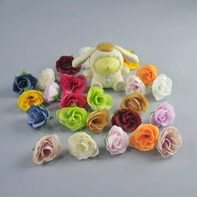 小玫蕾4cm玫瑰花头藤条装饰配件插花胸花假花花环簪花花卉花束