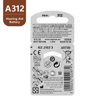 极速60PCS RAYOVAC  Hearing Aid Batteries A312 312A ZA312 312