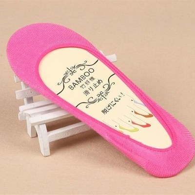 5Pairs Women Boat Non-Slip Invisible No Show Bamboo Socks