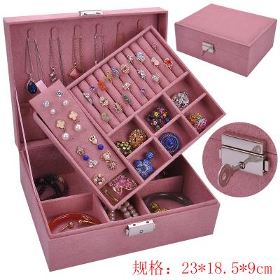 极速Jewelry box double large cfapacity retro belt lock Europ