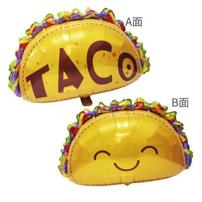 跨境墨西哥卷饼TACO仙人掌甜甜圈牛油果气球热带派对装饰铝膜气球