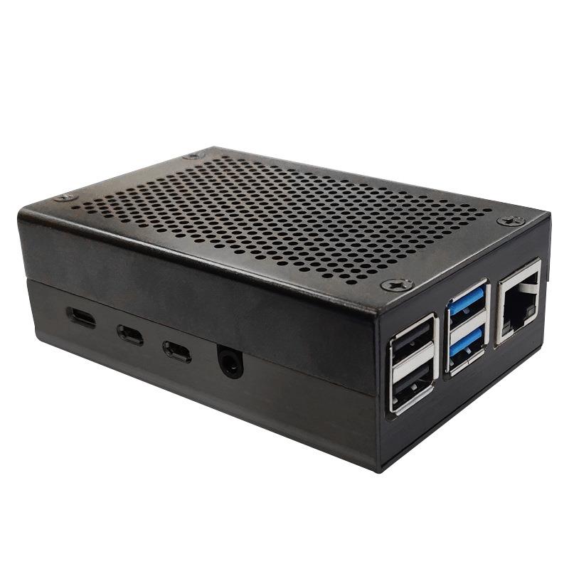 树莓派4代金属外壳RaspberryPi4B网孔散热保护壳可安装风扇