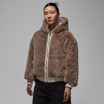 NIKE耐克女子邓紫棋同款jordan运动休闲双面穿棉服外套IQ3961-236