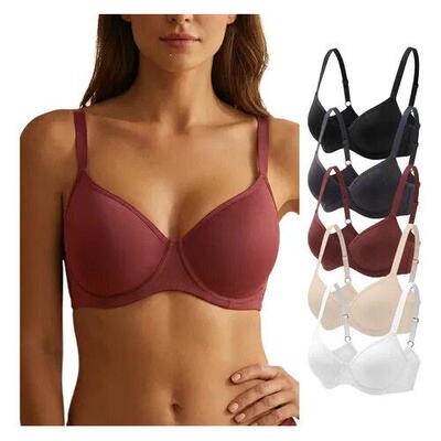 D 40054 Women Firm Support Bra Solid Comfort纯色文胸