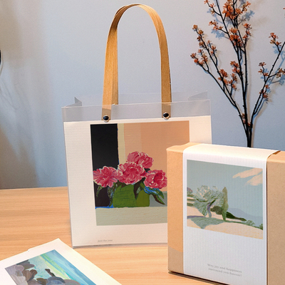 hnf196小众可爱礼盒包装手信软包装精美伴手礼包装纸袋插画礼盒