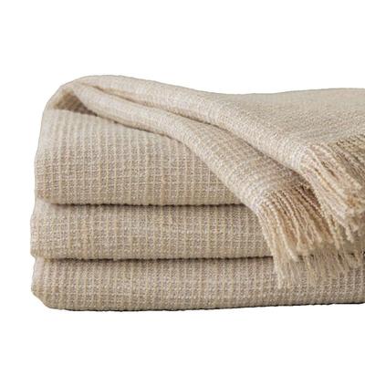 设计师款羊毛四麻绒暖韵季通床上盖毯客厅发搭毯民宿毯样板房沙床