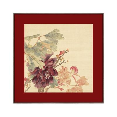 新中玄关道客厅牡店丹图挂画酒餐厅过背式景墙YZ202507装饰画书房