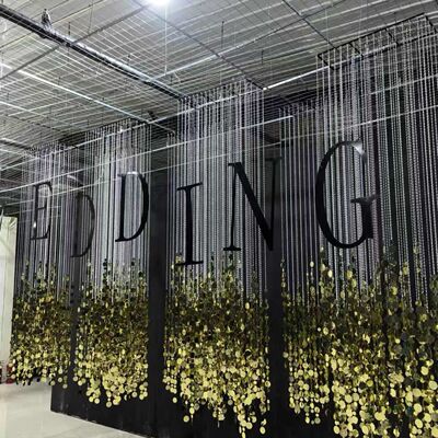 新款亚克力水晶珠帘金银色亮片挂件婚庆酒店宴会厅圆片背景布置