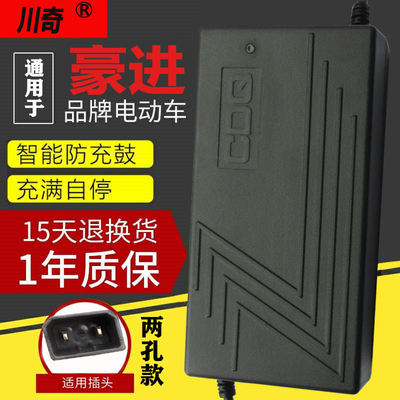 豪进电动车充电器48V60nV64V72V32Ah80V84V96V20Ah两孔公插安全头