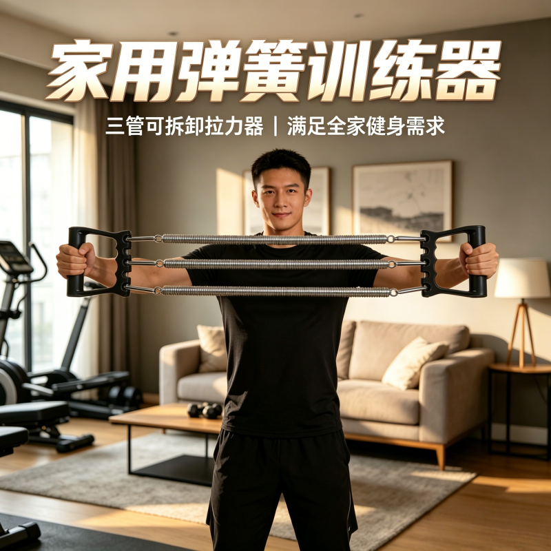 拉力器扩胸器弹簧臂力器男脚蹬拉力绳多功能仰卧起坐健身运动家用