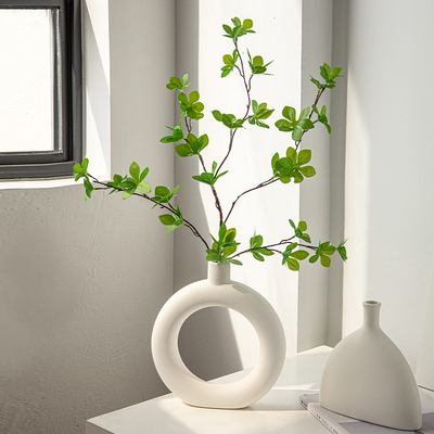 速发创意陶瓷花钟摆件家居客瓶插花简约绿植马醉木吊厅风