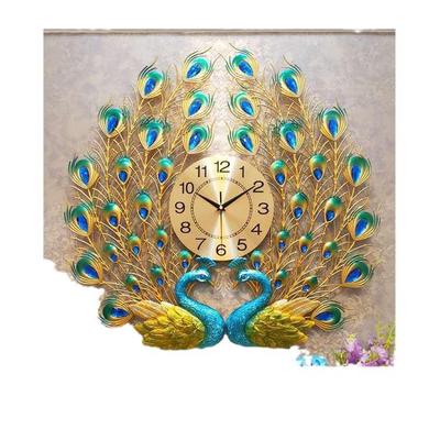 厂家销孔雀挂客厅直家用时尚创意钟表钟静音简约饰欧式装BKO时钟