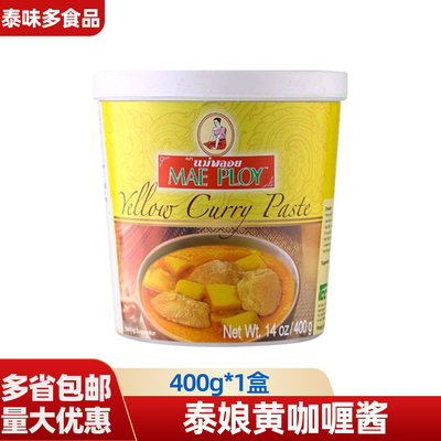 泰娘黄咖喱酱400g 泰国进口咖喱膏粉调料家用商用泰式牛肉咖喱饭