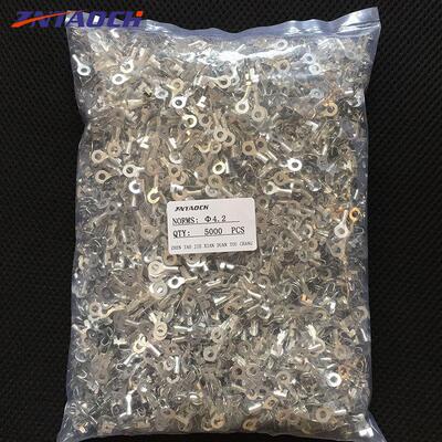 4片.2圆形接线5线000只冷压接端铜开子口鼻接地片环形地环端