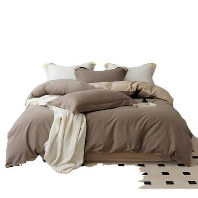 简约纯色10品0长绒支棉件纯棉ELL24162磨毛四套加厚全棉被单床笠